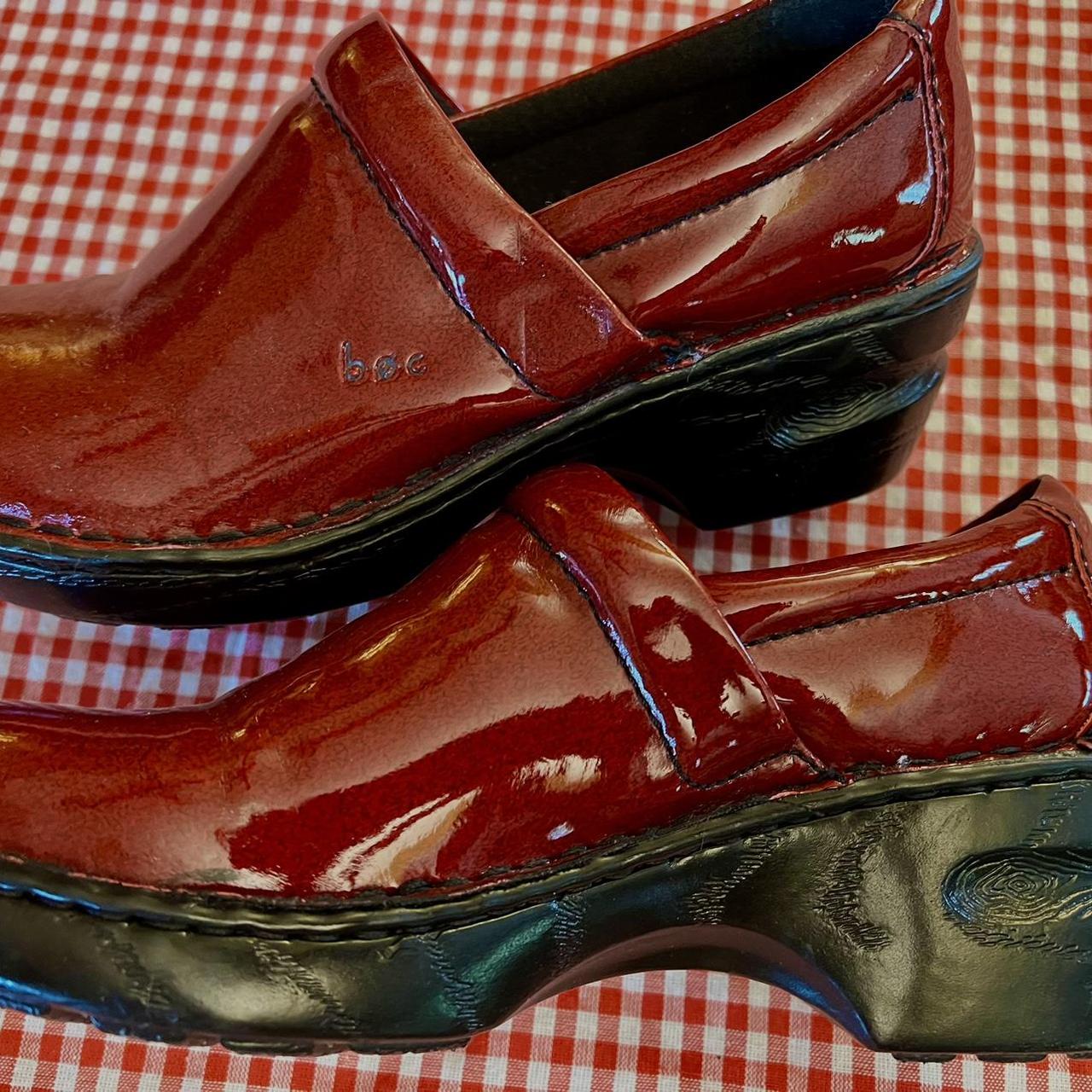 Burgundy and red clogs #clogs #vintage #wizardofoz... - Depop