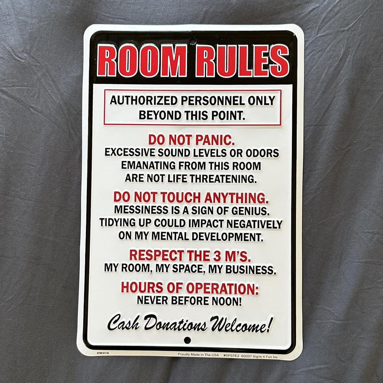 funny metal room rules sign #roomdecor #sign... - Depop