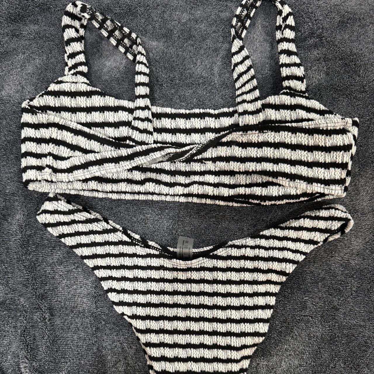 SHEIN striped bikini. Soft material. Size Large.... - Depop