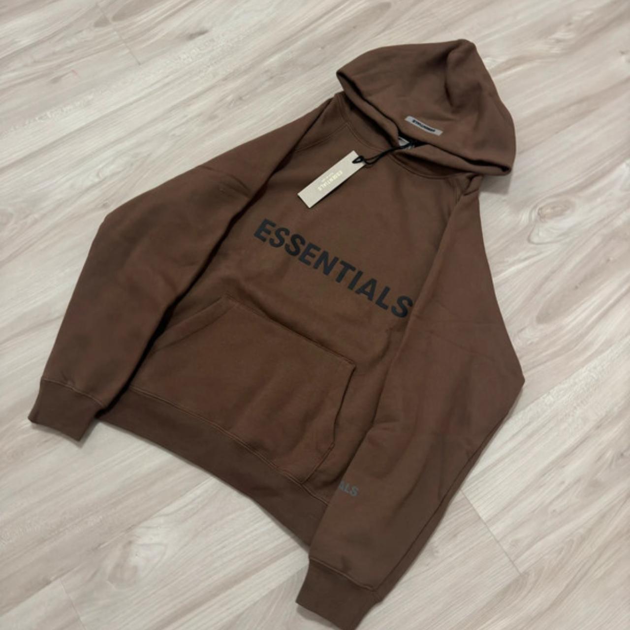 Essential Hoodie ‘Appliqué Brown’ Size: Small No... - Depop