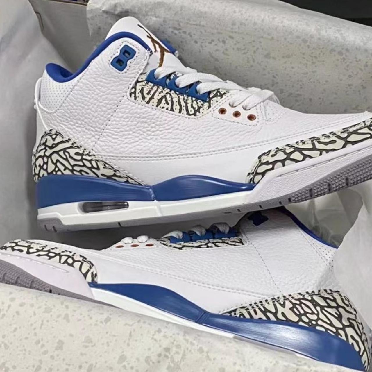 Jordan 3 racing blue basketball shoes | Depop