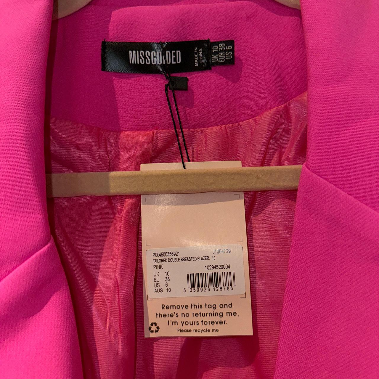 Missguided Blazer Hot pink Brand new with tags Size 10 - Depop