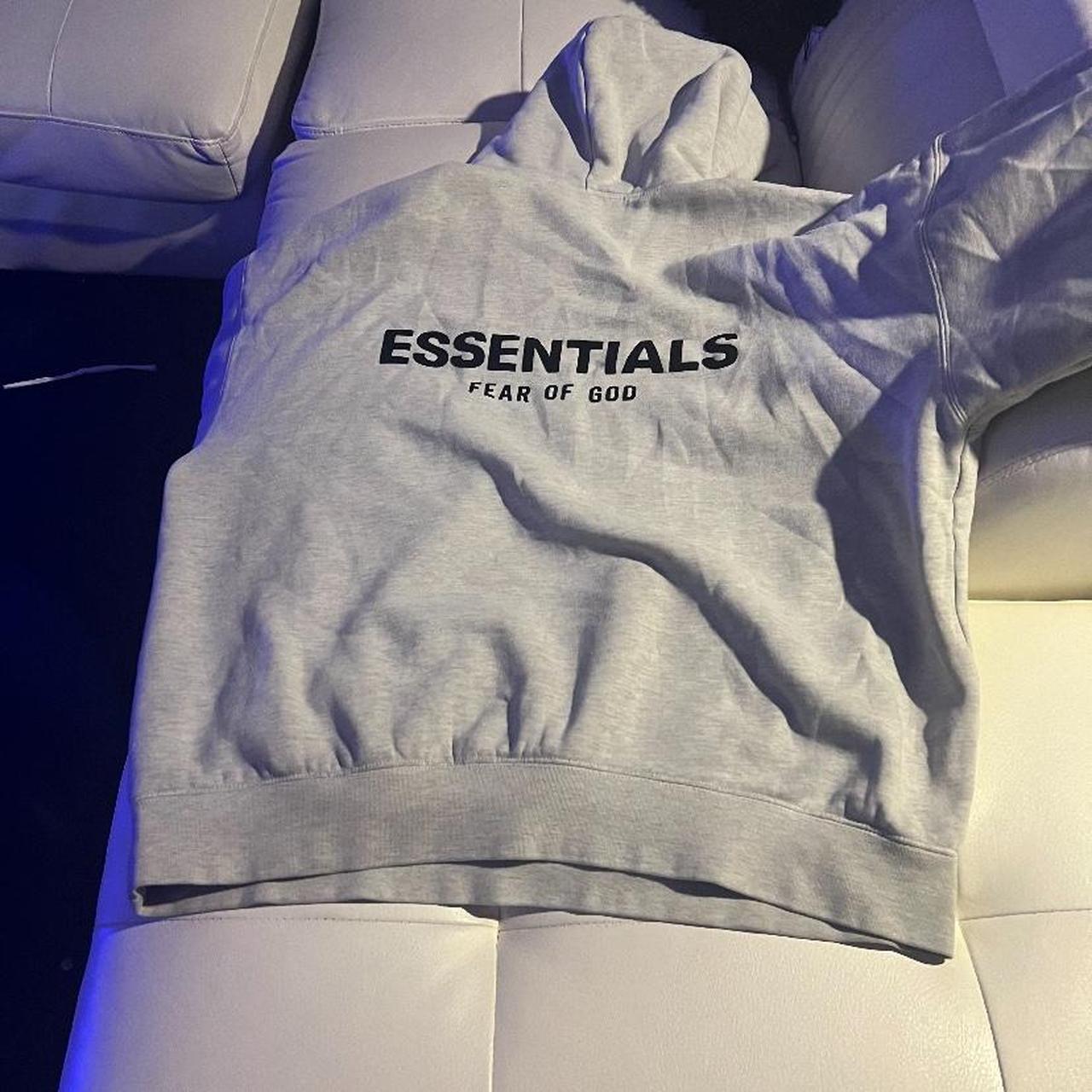 medium grey essentials hoodie - Depop