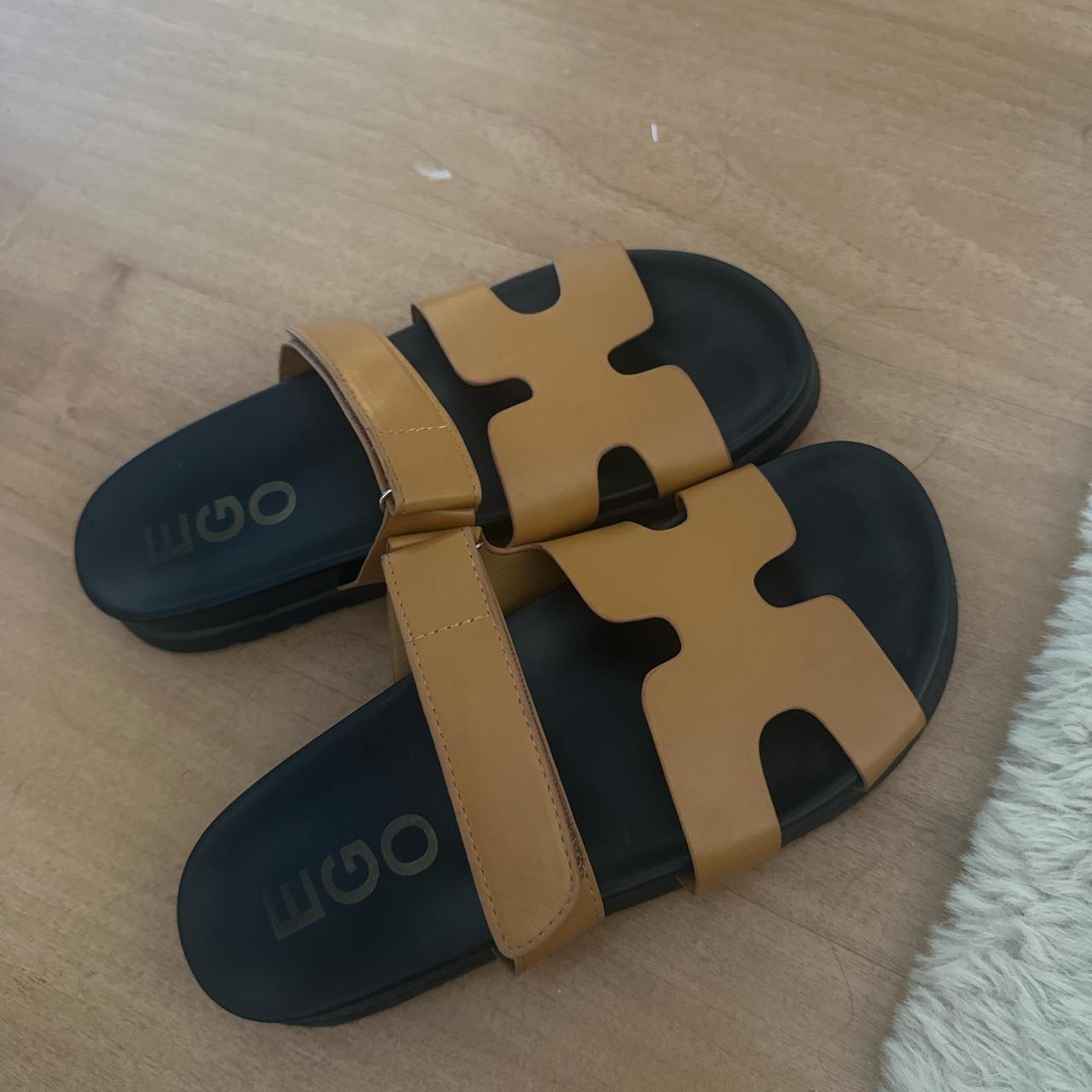 Ego beige tan sliders Size 6 worn a couple of times - Depop