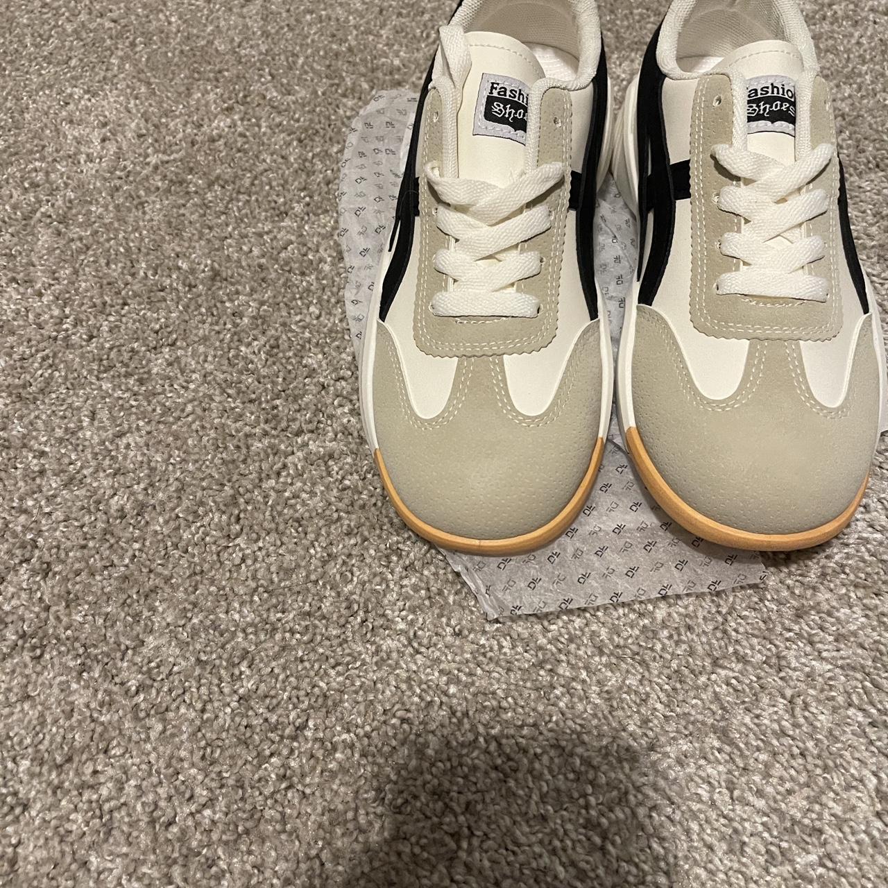 Deflorence Tennis Shoes Black white. Size 9 / 41... - Depop