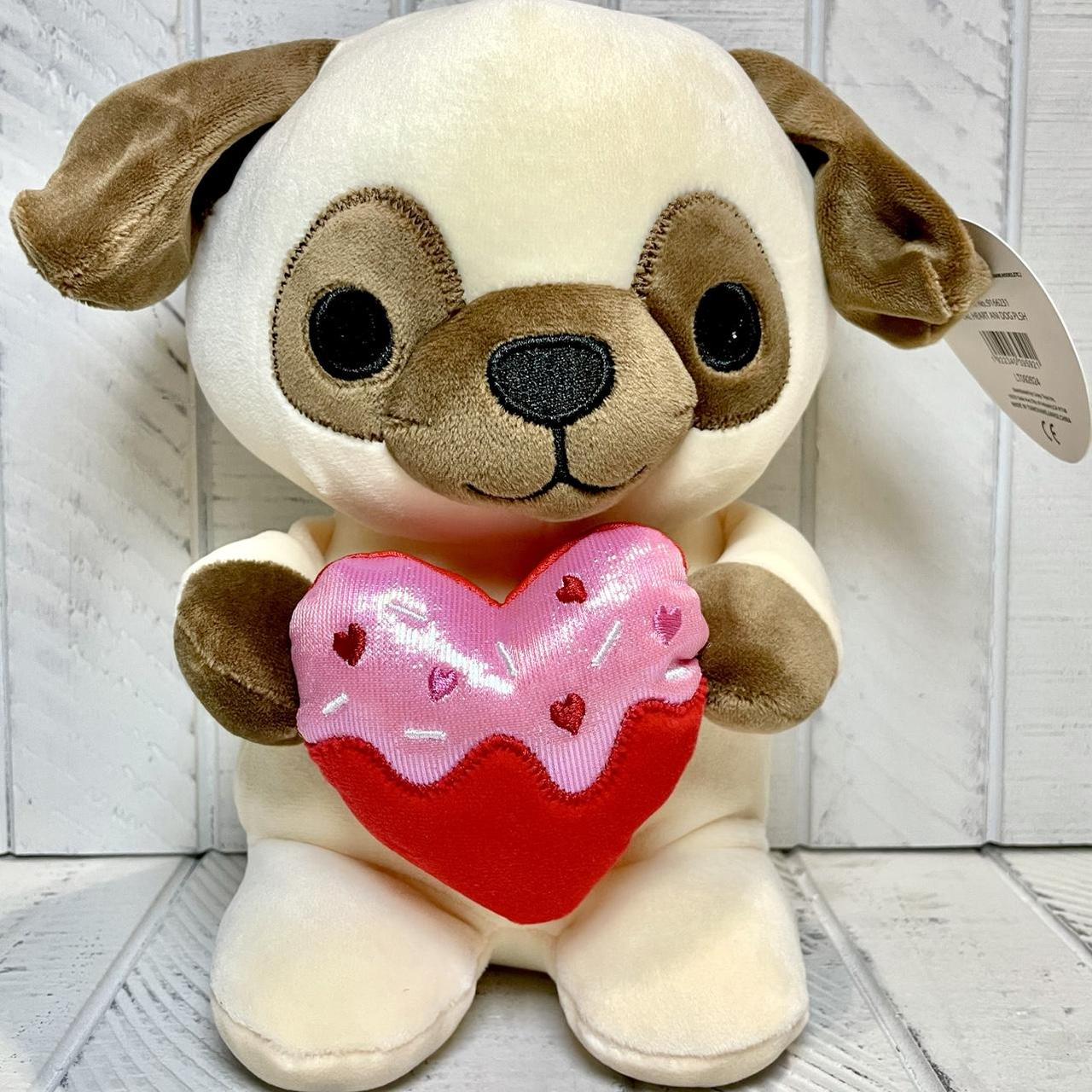 Smoochy Pals Valentine’s Gift Plush Pug Dog With Red... - Depop