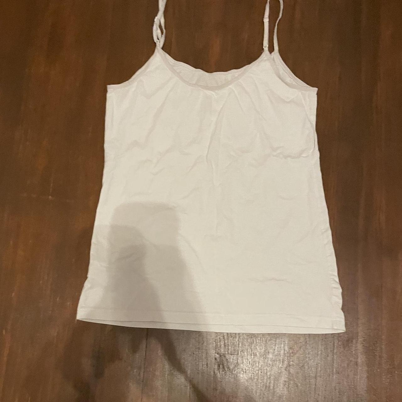 a white spaghetti strap tank top - Depop