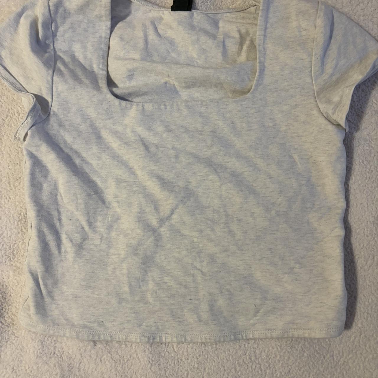 cute grey square neck top | Depop