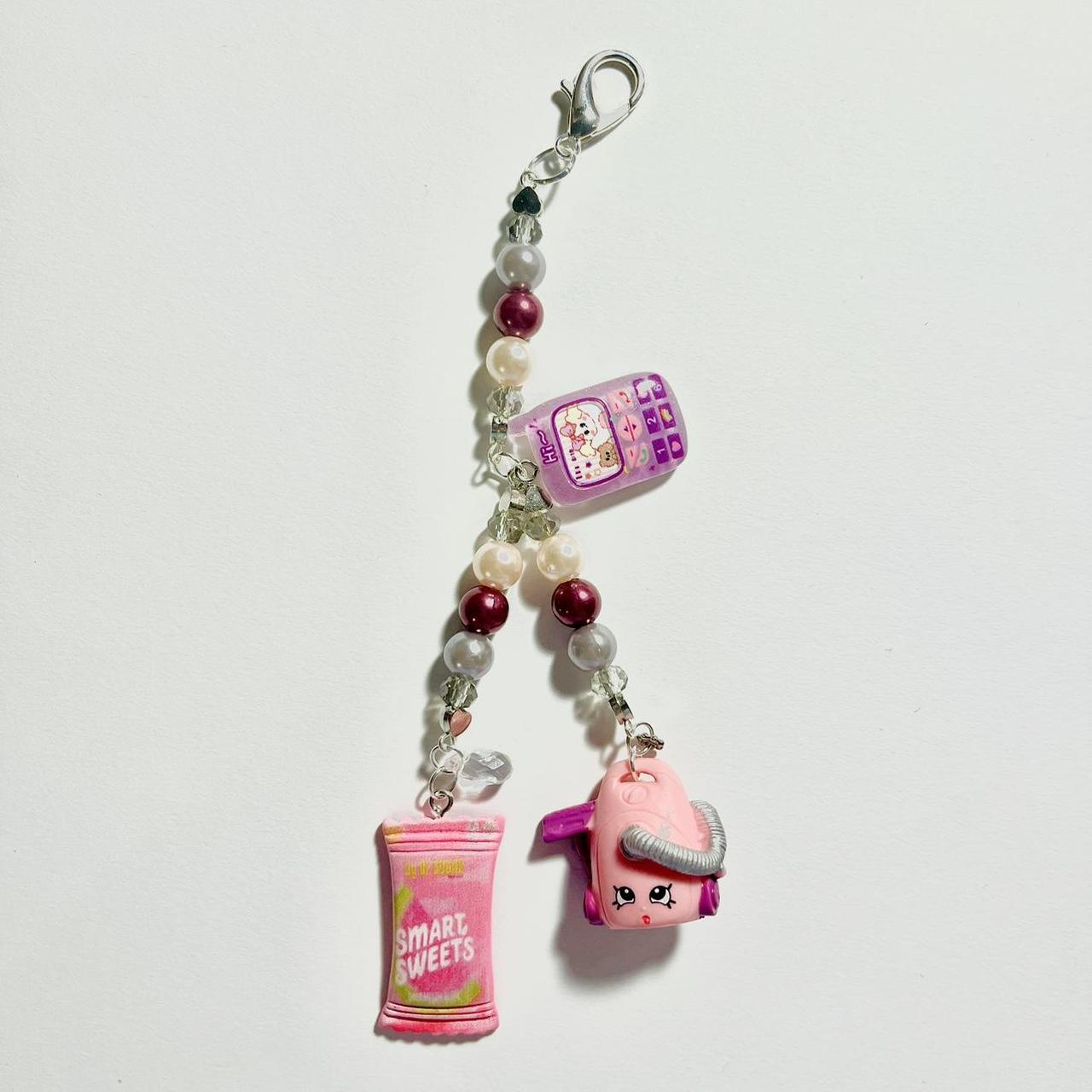 handmade kawaii pink vicky vac shopkins keychain... - Depop