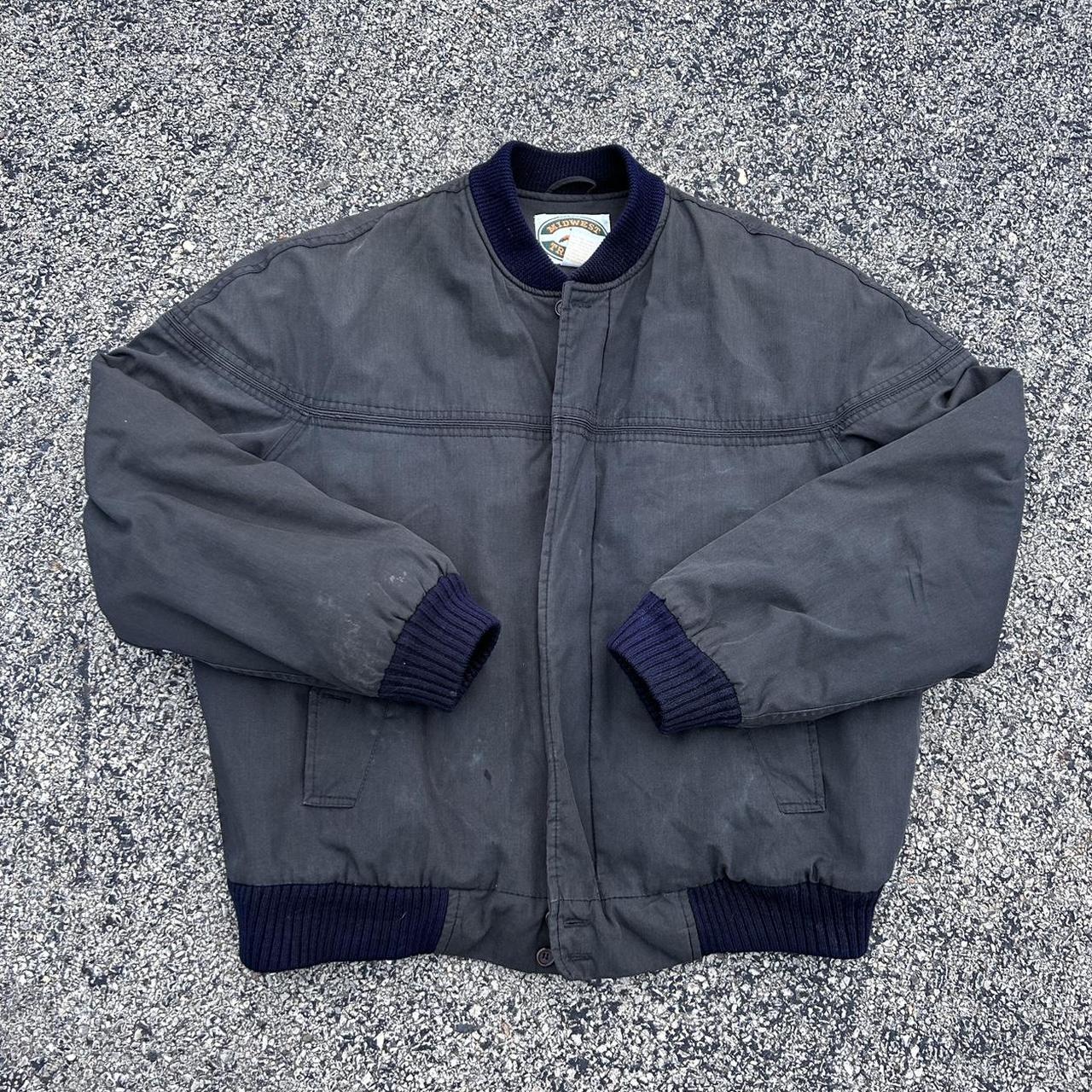 Midwest Traders Faded Bomber Jacket Size: XL... | Depop