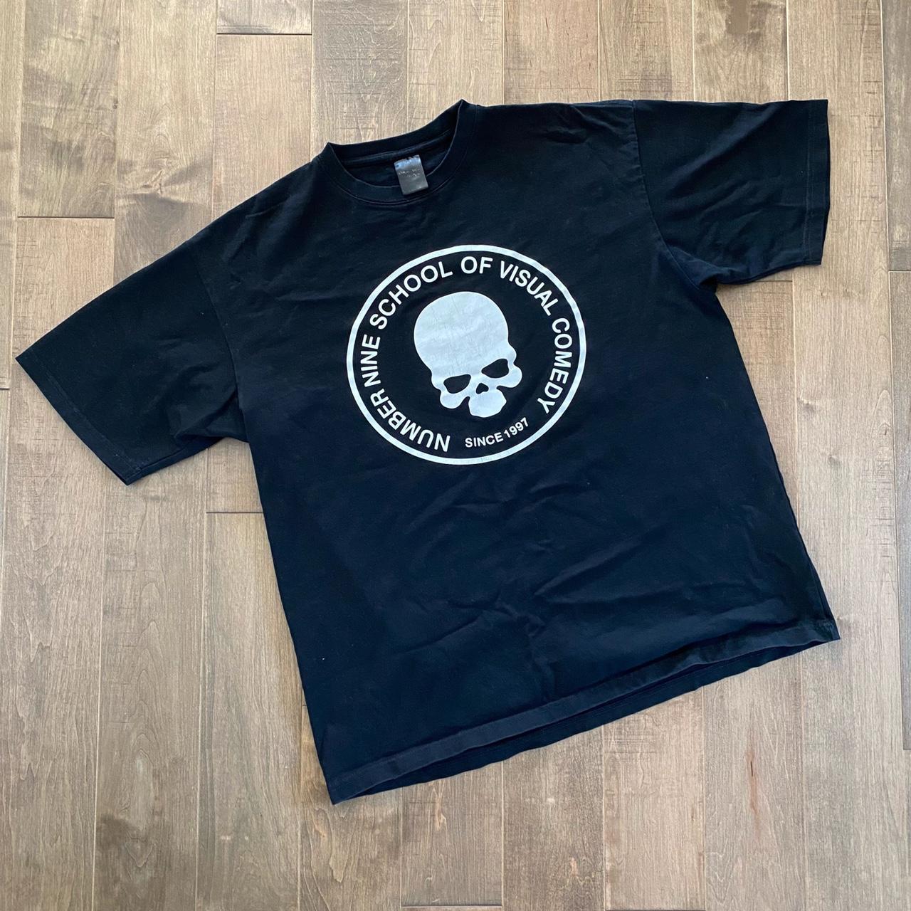 Number nine school of visual comedy skull tee,... - Depop