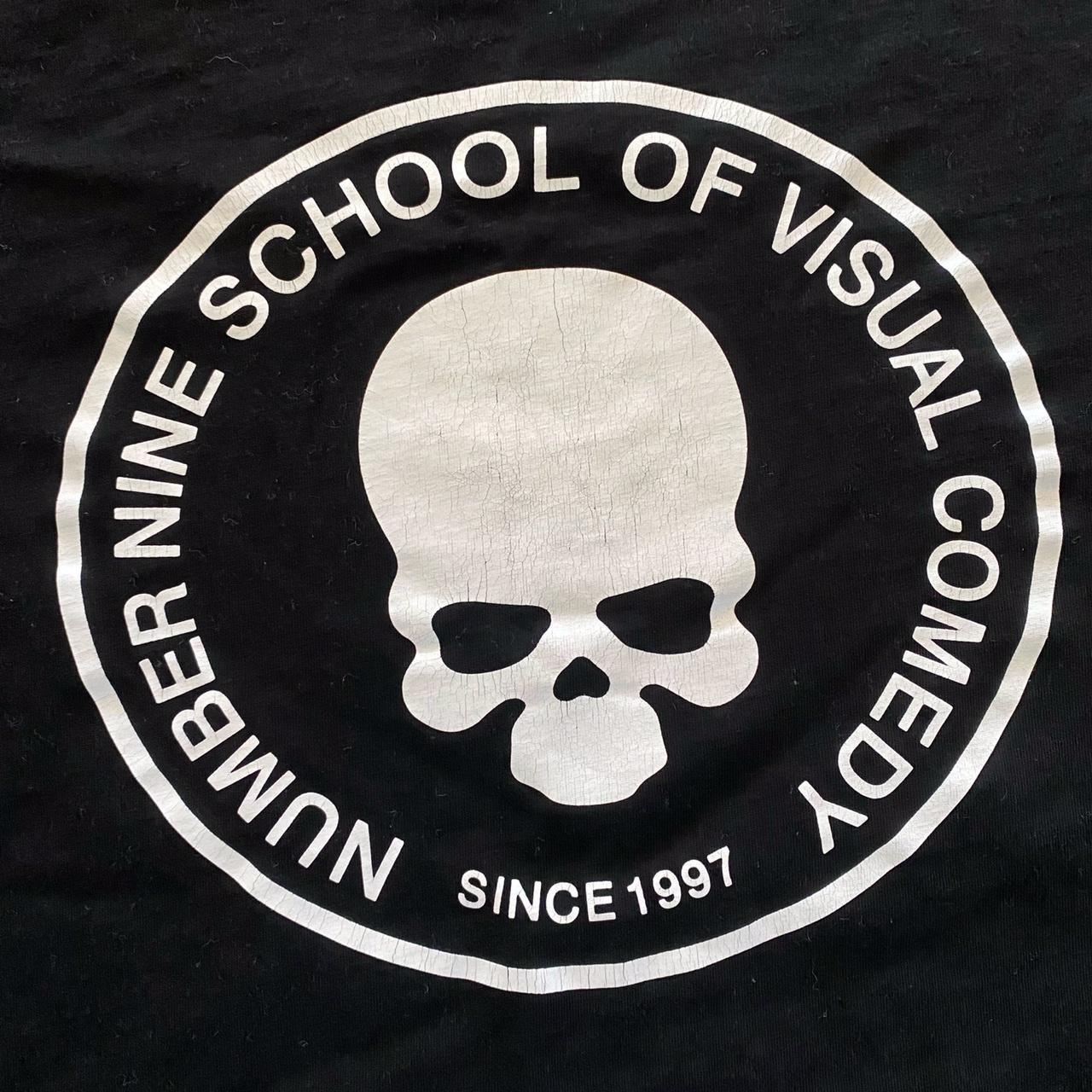 Number nine school of visual comedy skull tee,... - Depop