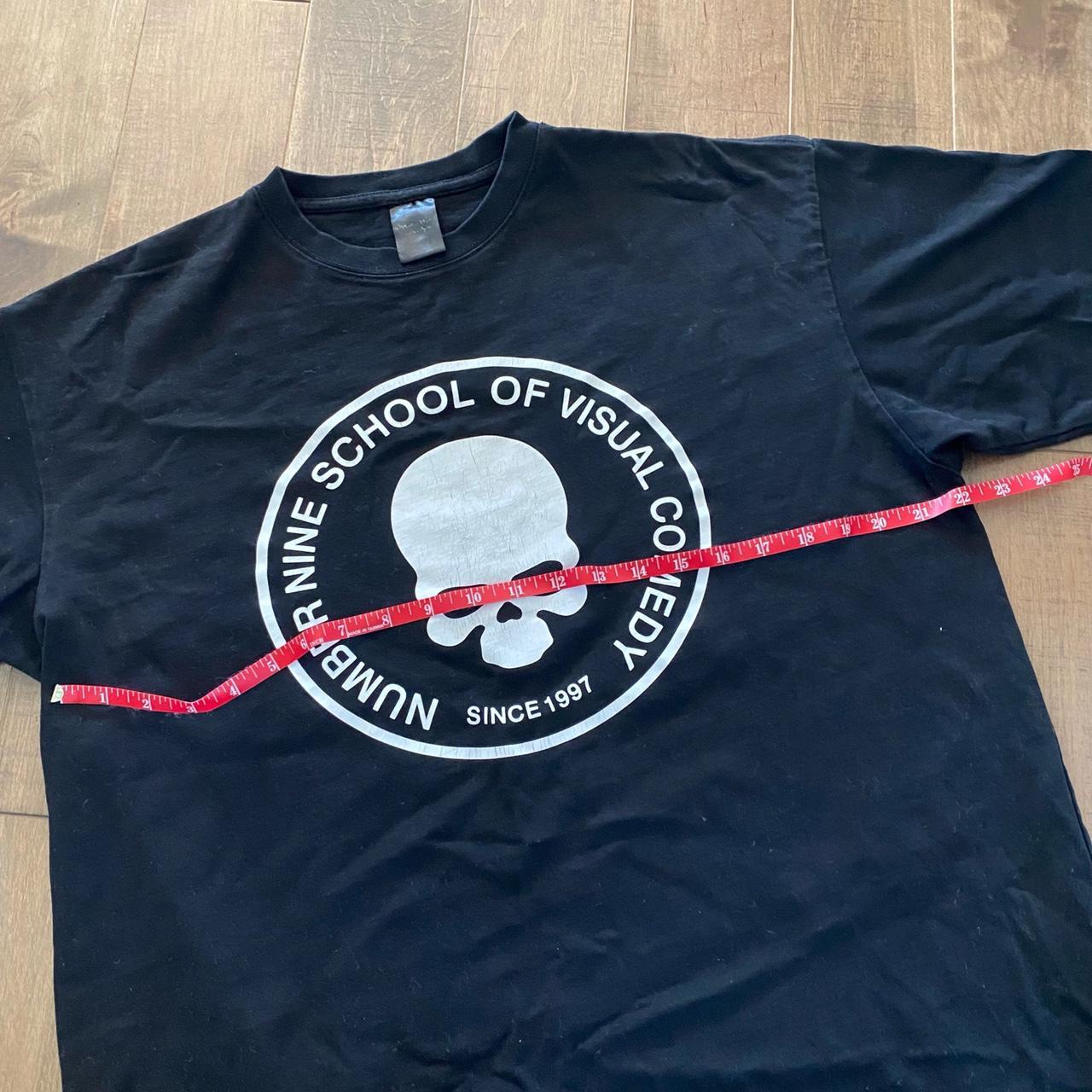 Number nine school of visual comedy skull tee,... - Depop