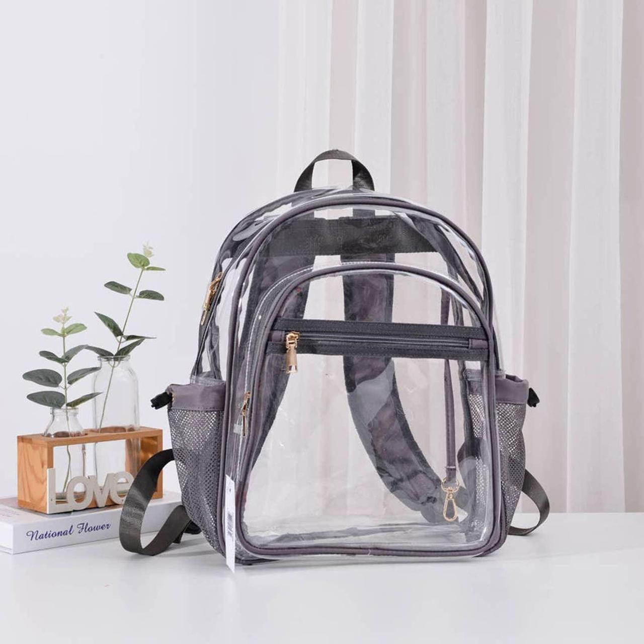 Clear Stadium Backpack with Grey Trim * Solid... - Depop
