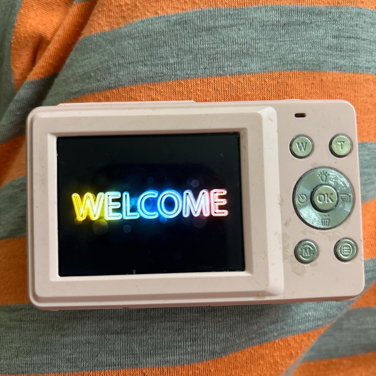 Pink retro digital camera with 1.44 inch screen,... | Depop