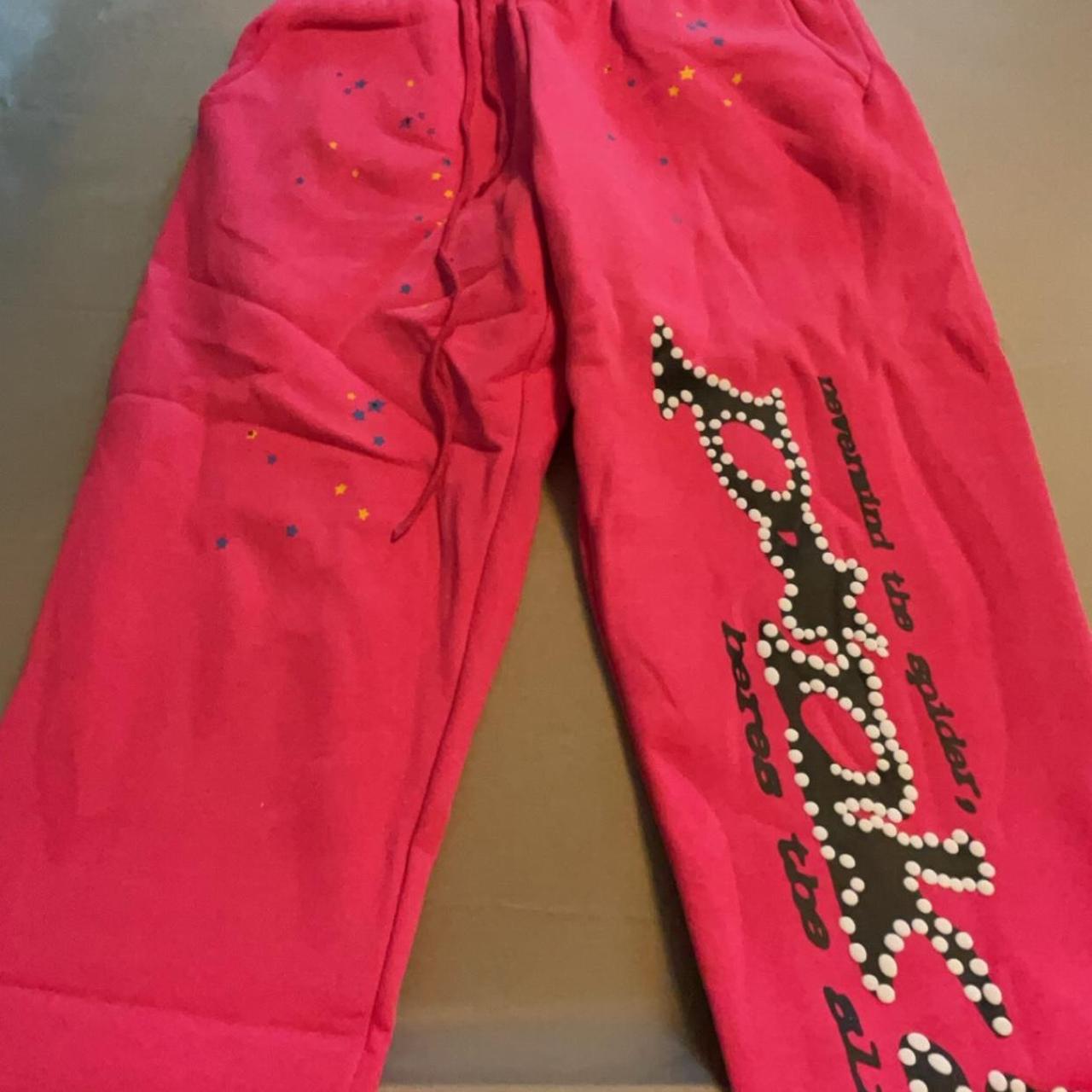 New Pink Spider Pants 2 in large In great condition... - Depop