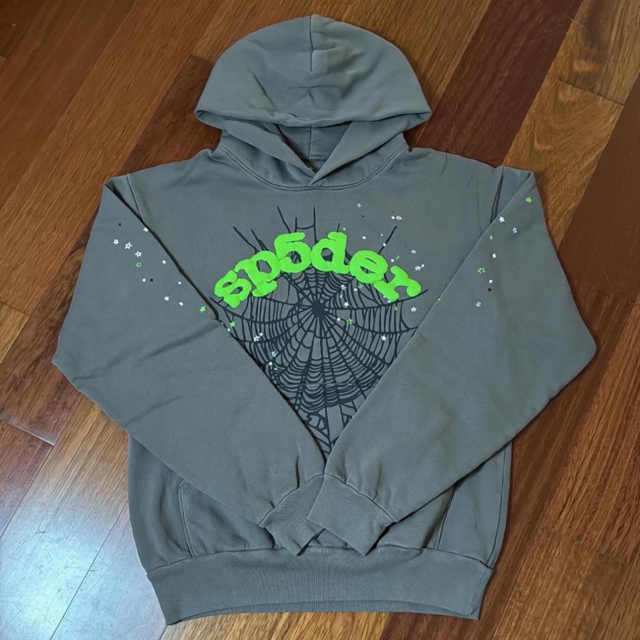 Sp5der “Slate Grey” Hoodie - Depop