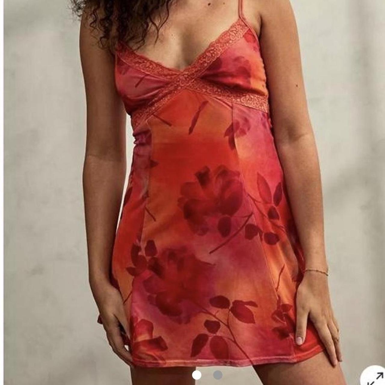 Urban outfitters pink & orange floral dress. So... - Depop