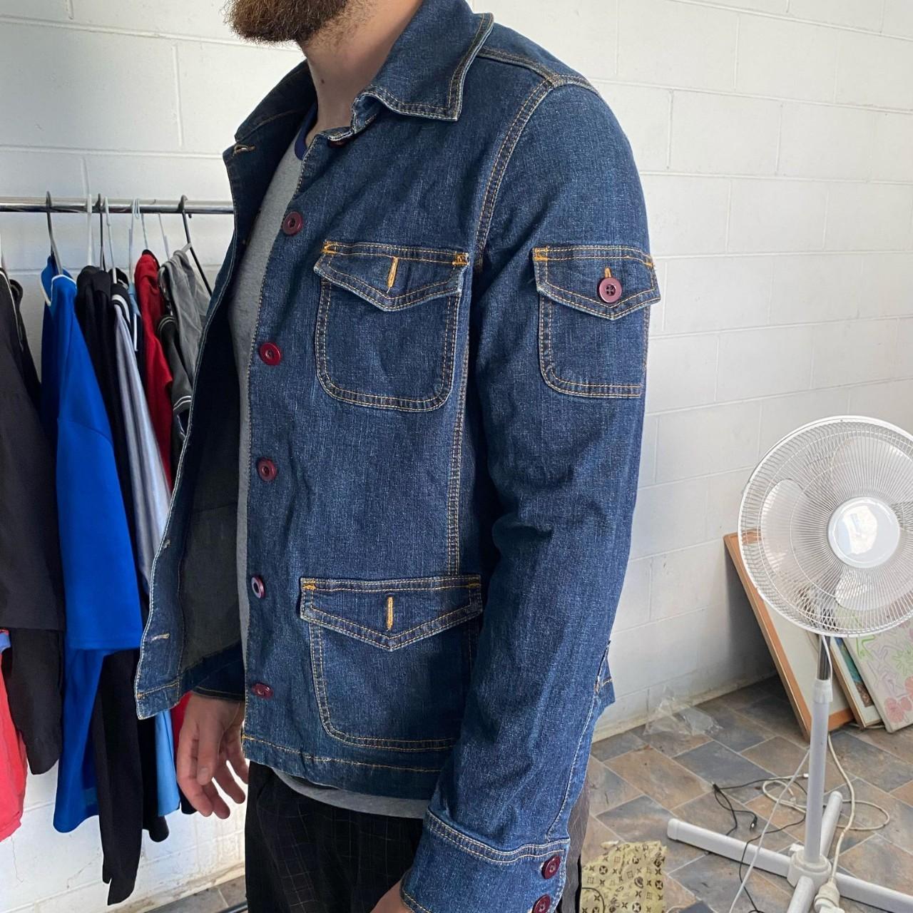 Blue denim button up jacket | Depop