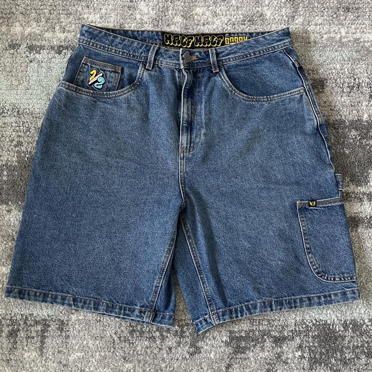 Blue Baggy Jorts Waist 34” with inbuilt... - Depop