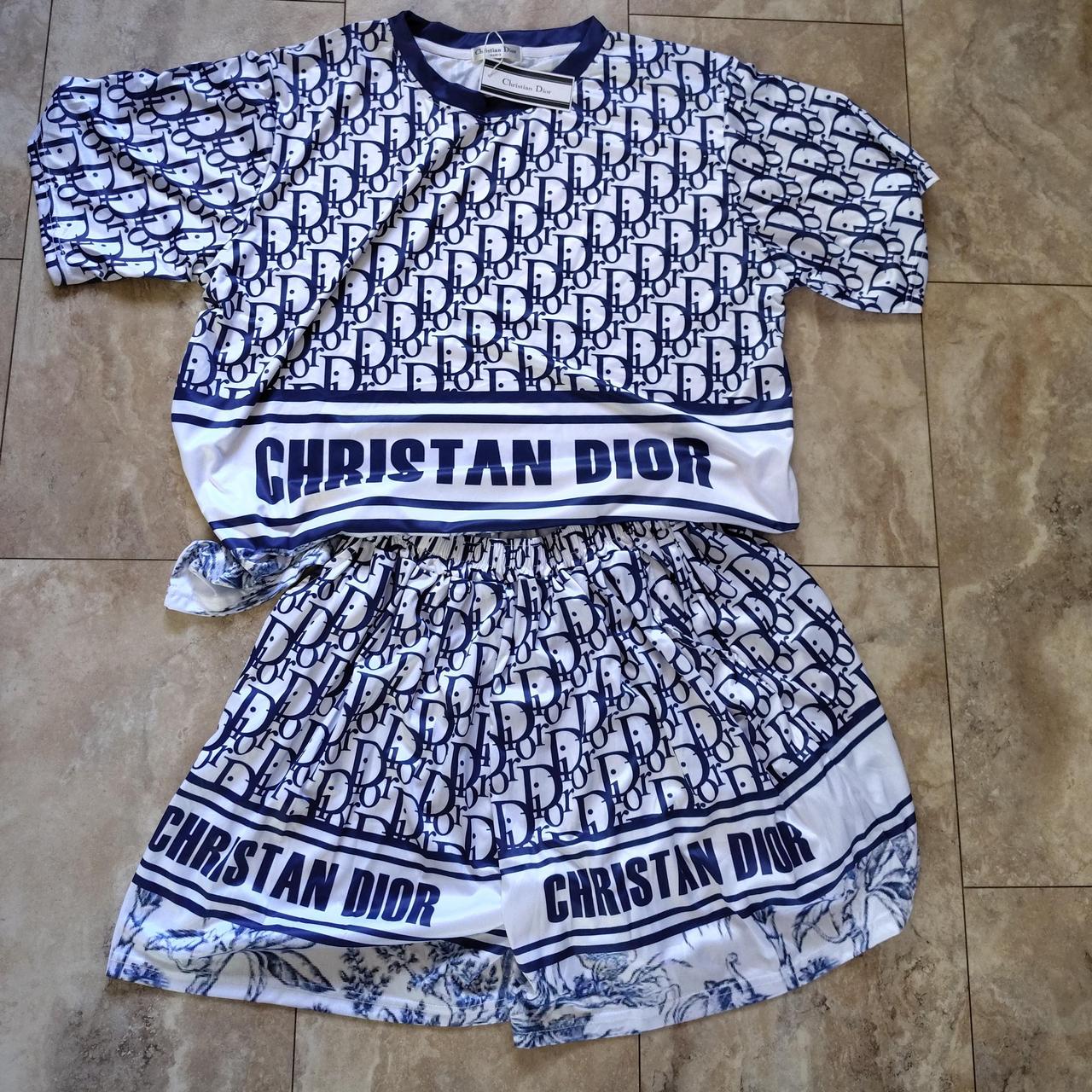 women's sport two-piece set with bell shorts with... | Depop