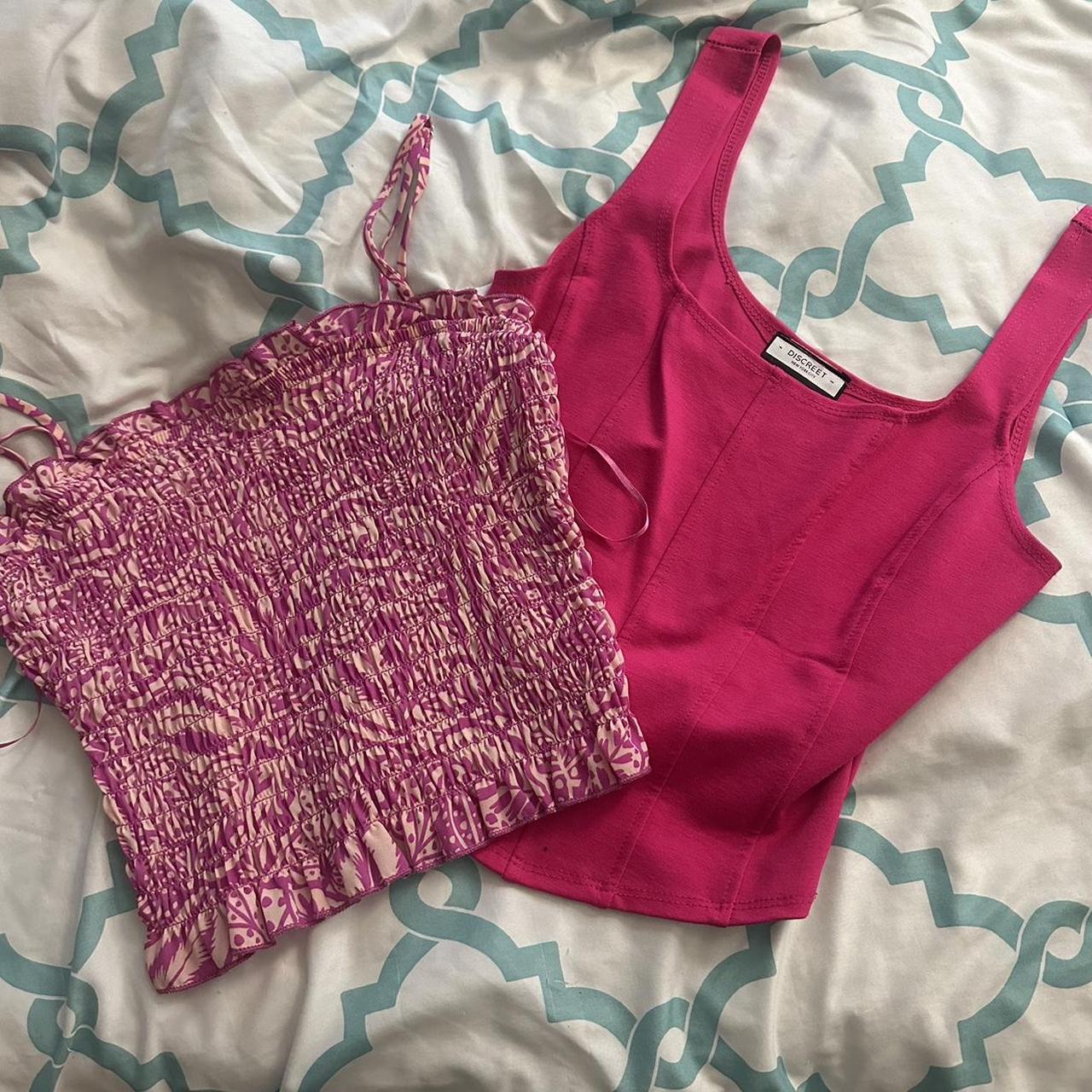 Pink Cropped Top Bundle - bought both from tj... - Depop