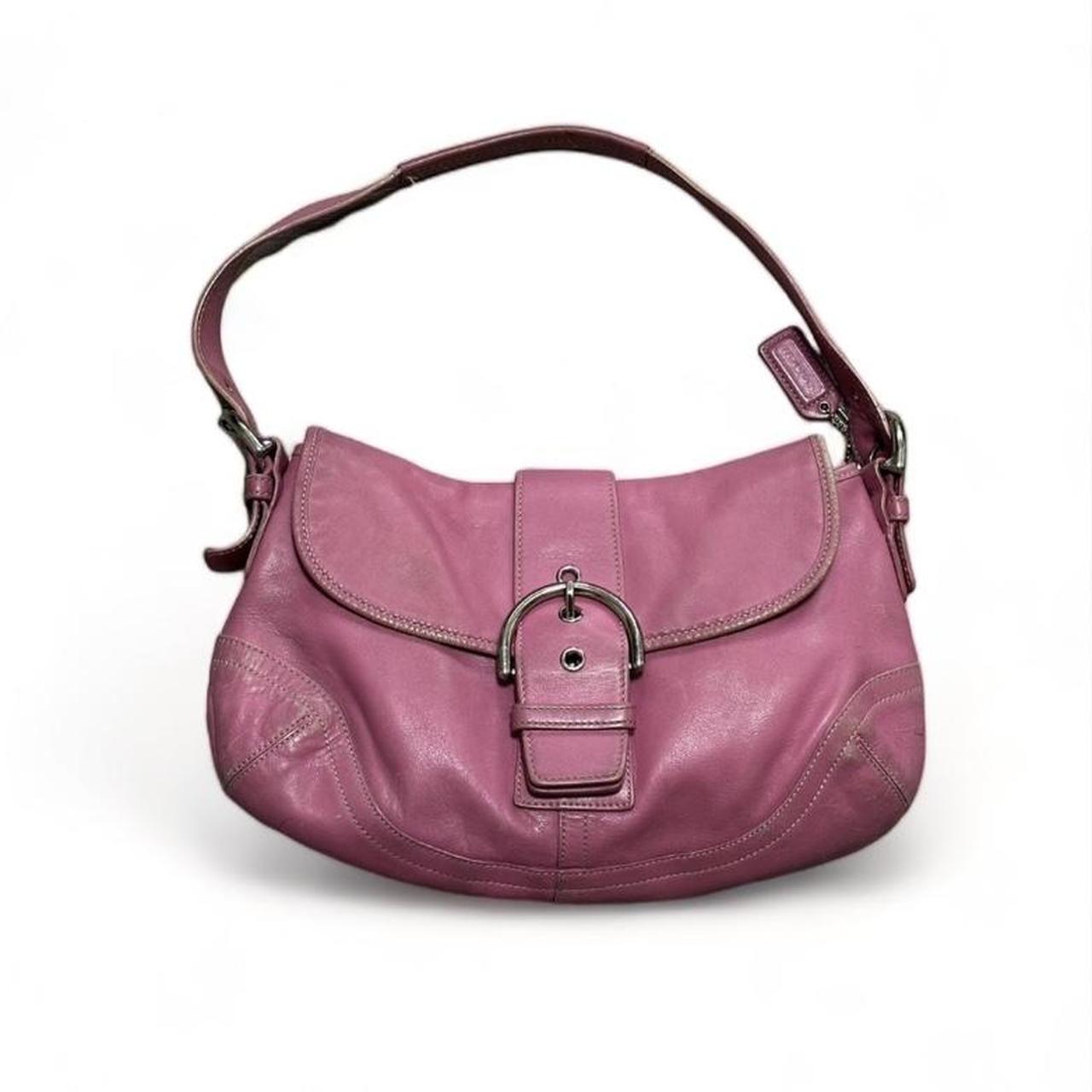 Rare Barbie pink vintage Coach leather soho shoulder... - Depop