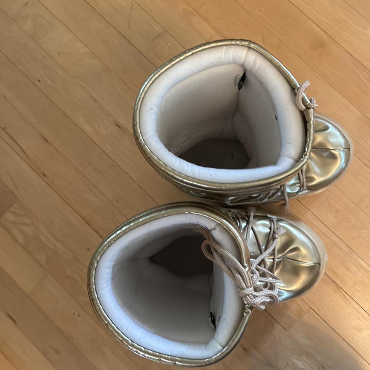 Worn twice. Gold moon boots in 10.5 - Depop