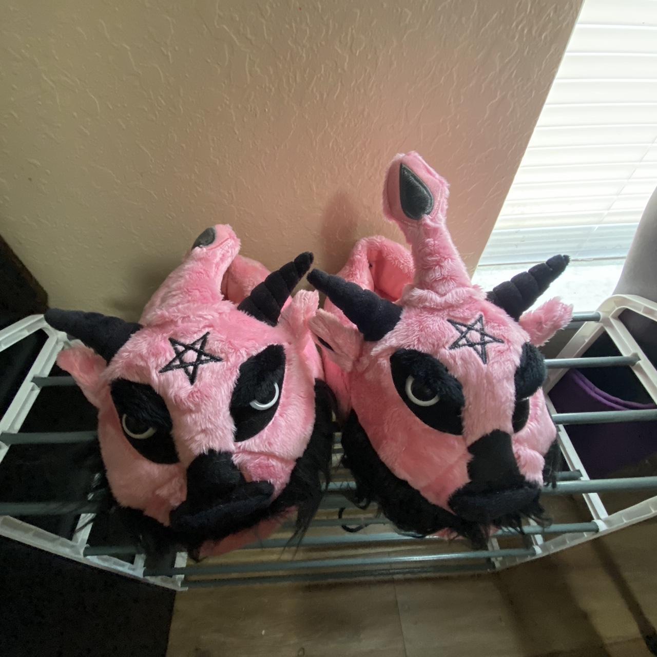 kreepstures baphomet slippers!! never used, has just... - Depop