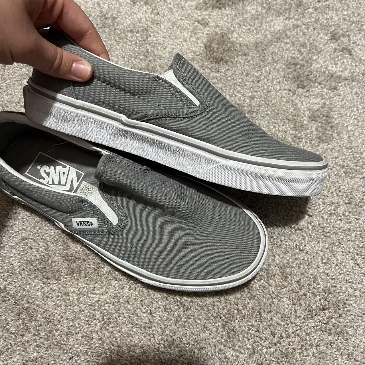 Grey Vans, Hardly Worn, Good condition!! - Depop