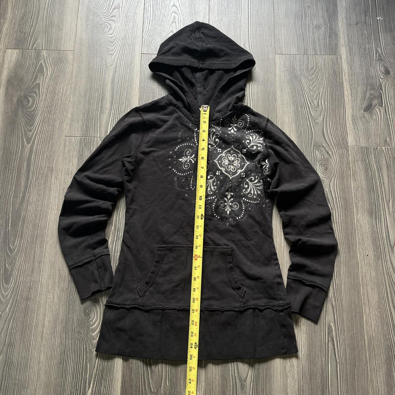 Black & white Y2K 2000s gothic grudge women’s hoodie... | Depop