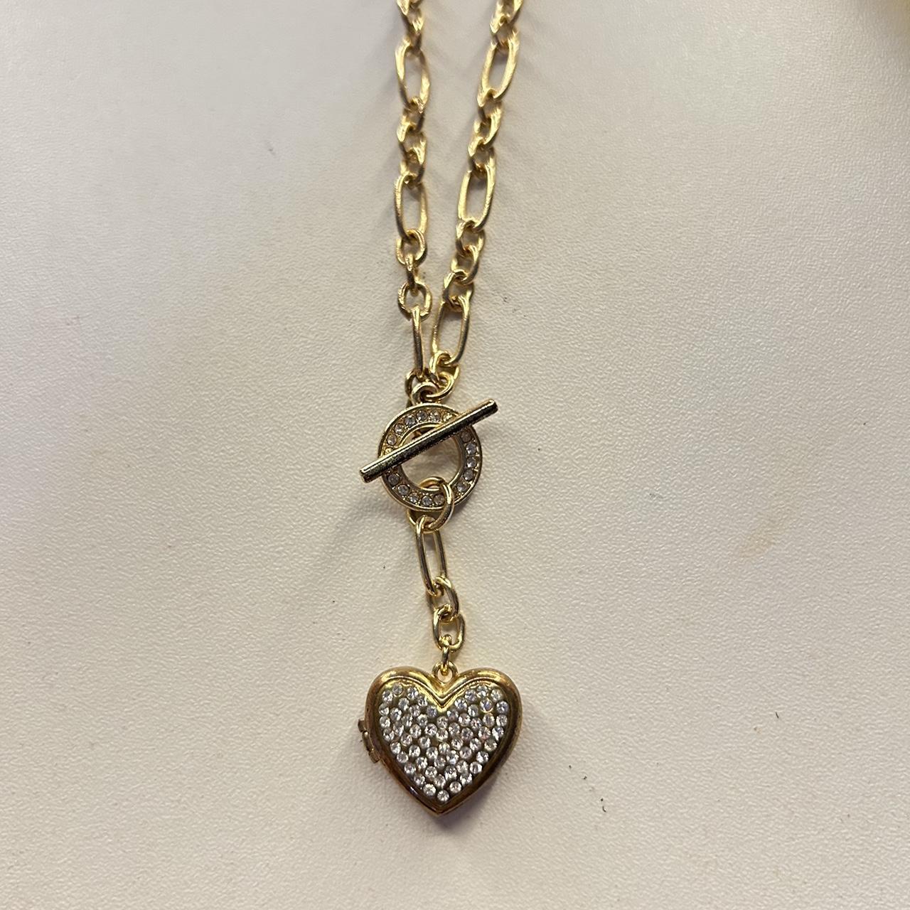Heart locket necklace Slightly tarnished on back - Depop