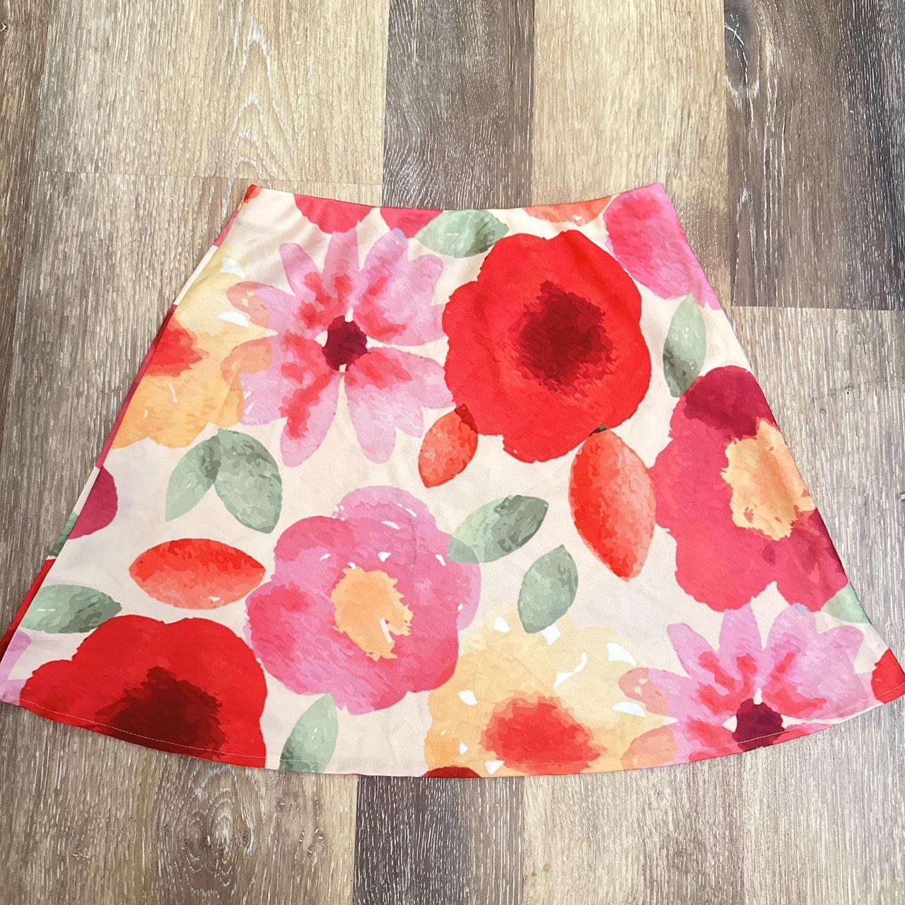 Primark Floral Mini Skirt. Elastic Waist. - Depop