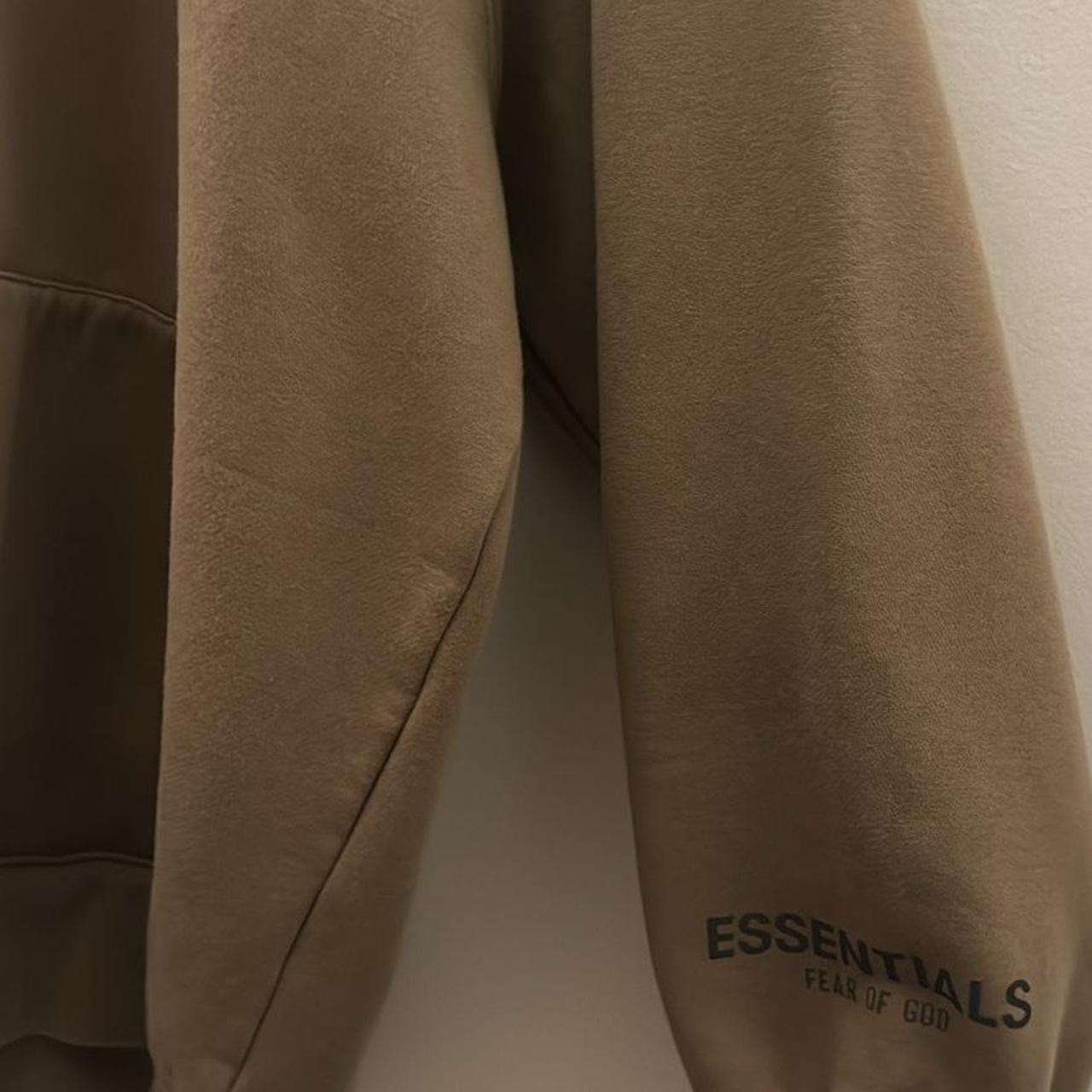 Brown Essentials Hoodie, barley worn - Depop