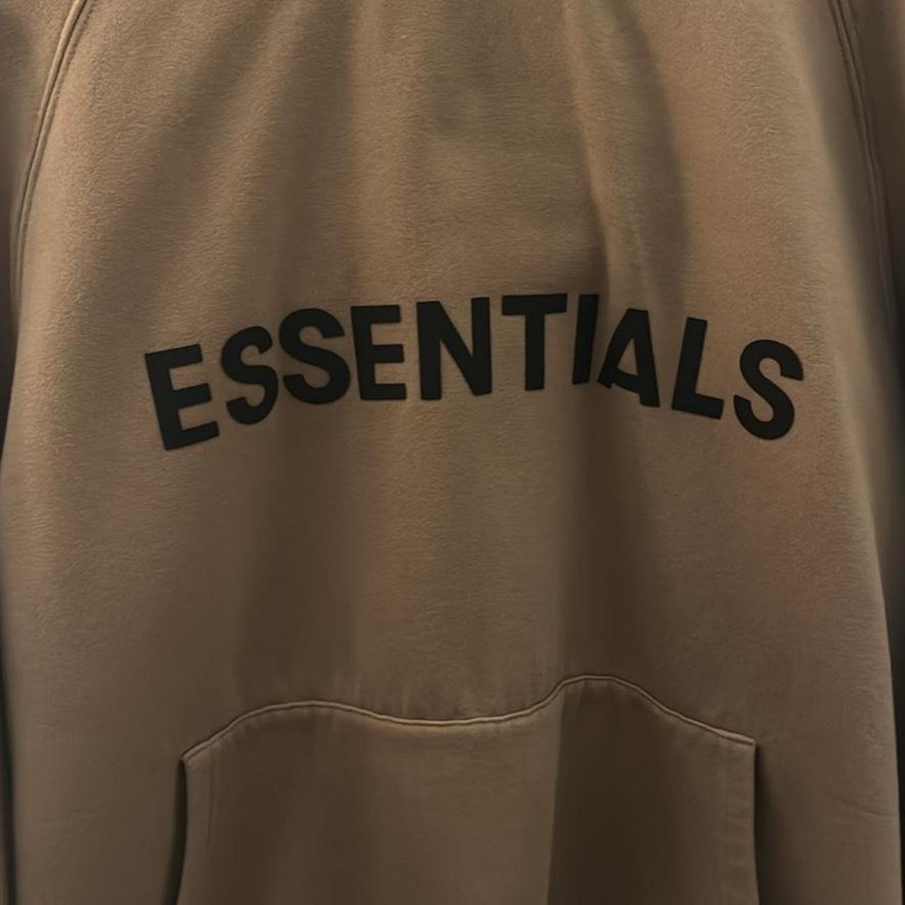 Brown Essentials Hoodie, barley worn - Depop