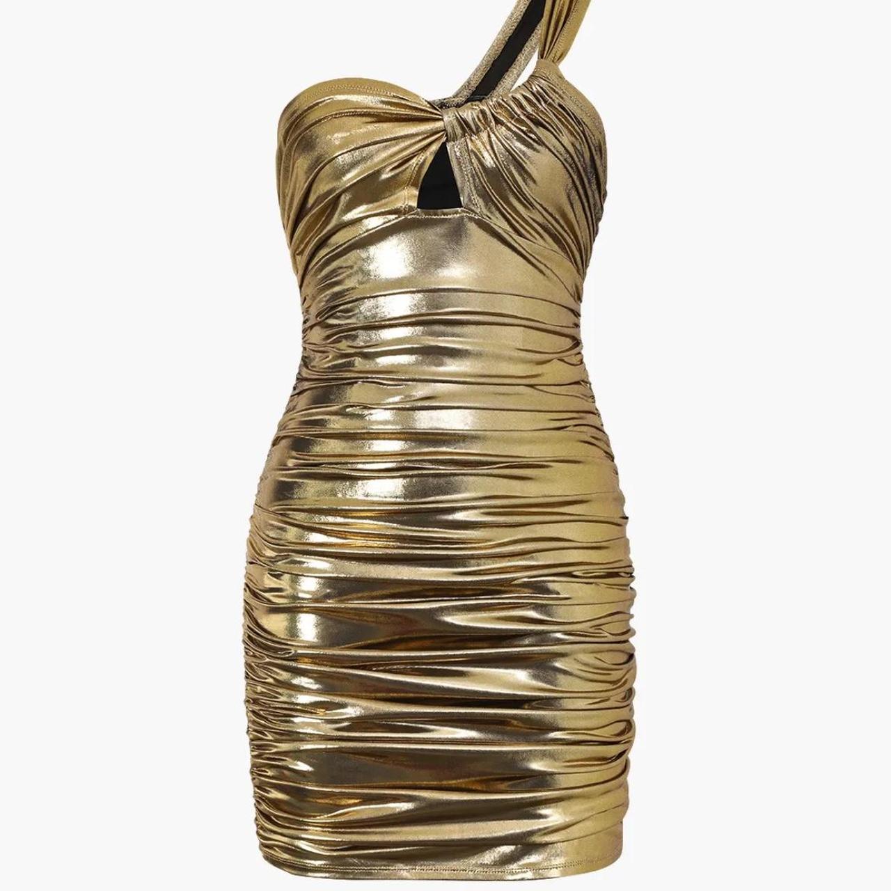 MICAS gold bodycon dress. This dress has never been... - Depop