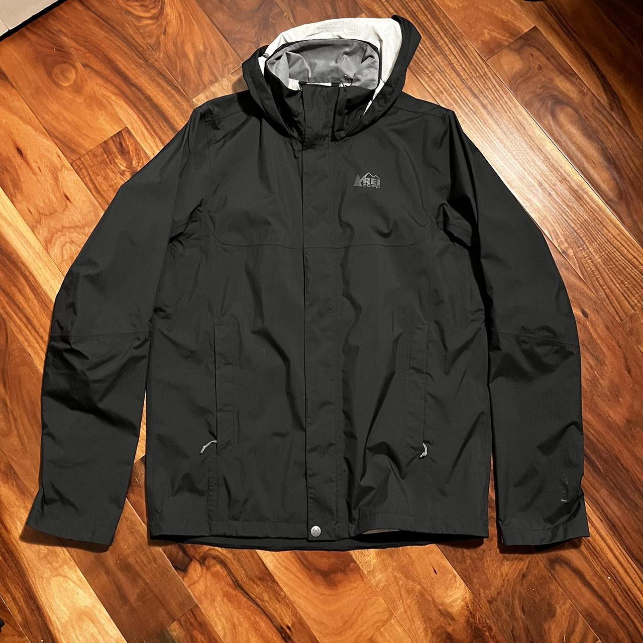 Black REI Co-op waterproof jacket with hood... | Depop