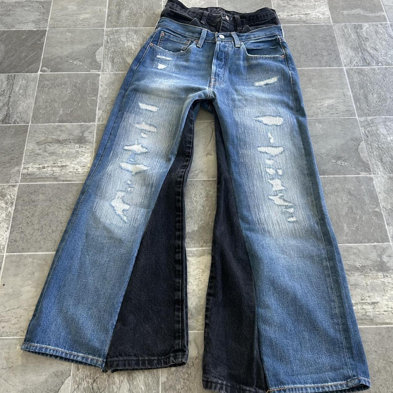Custom double waist jeans Made by me 30 waist 33... | Depop