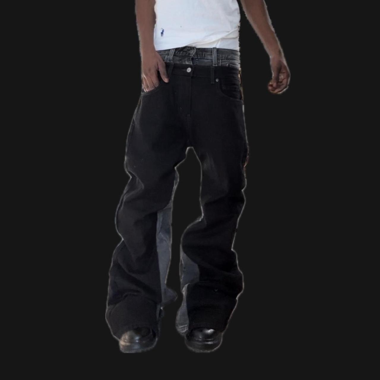 Double waist jeans Waist 28-29 Inseam 35 Leg opening... - Depop