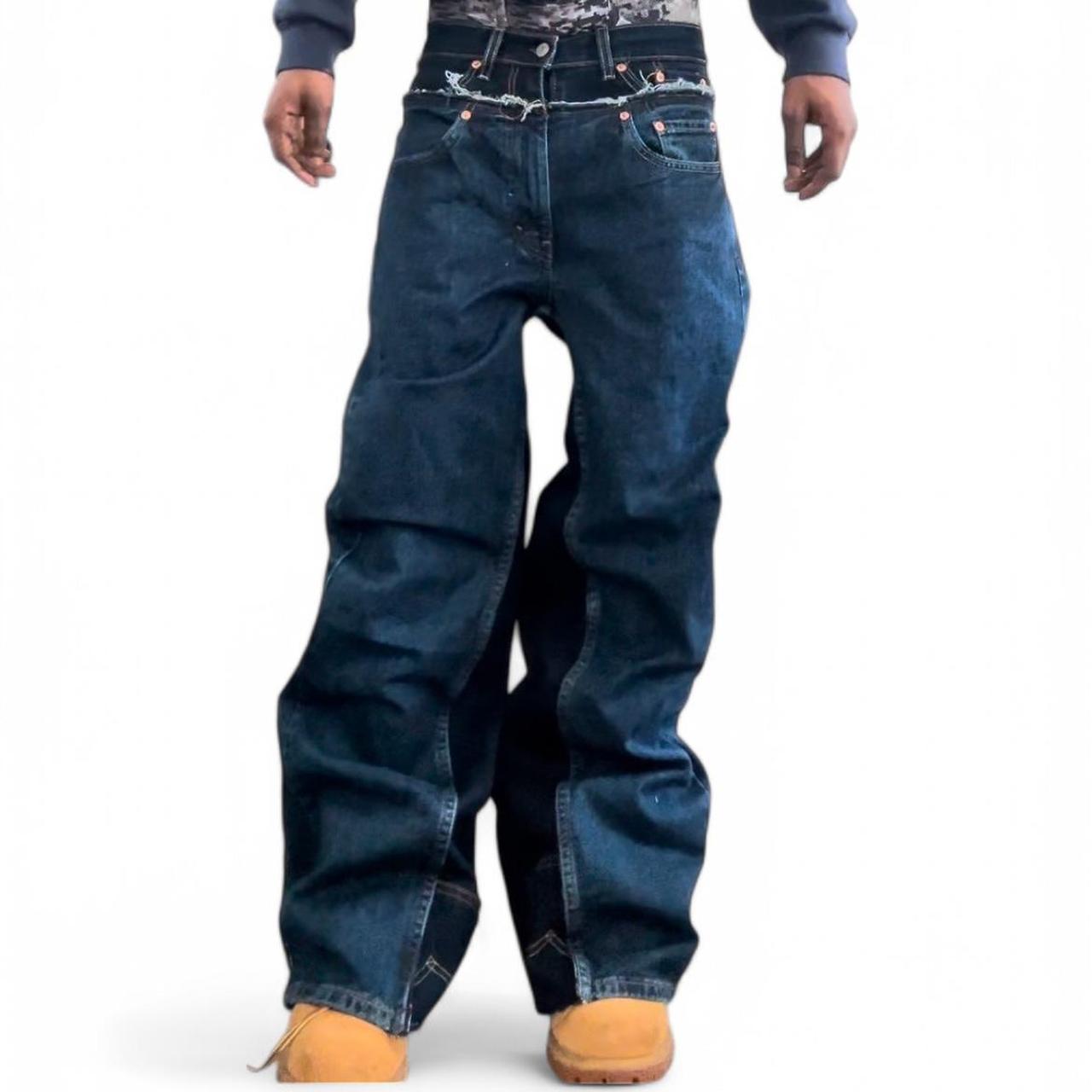 Custom cut up double waist... | Depop