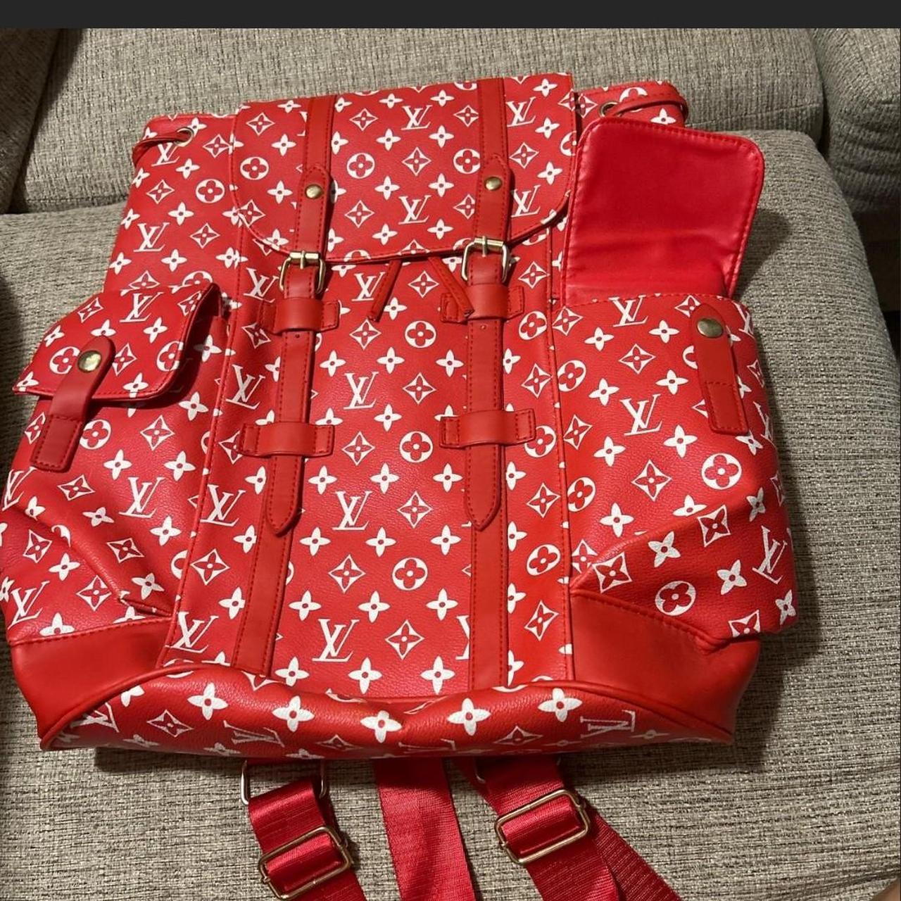 Red Louis Vuitton backpack Like new, used twice. - Depop