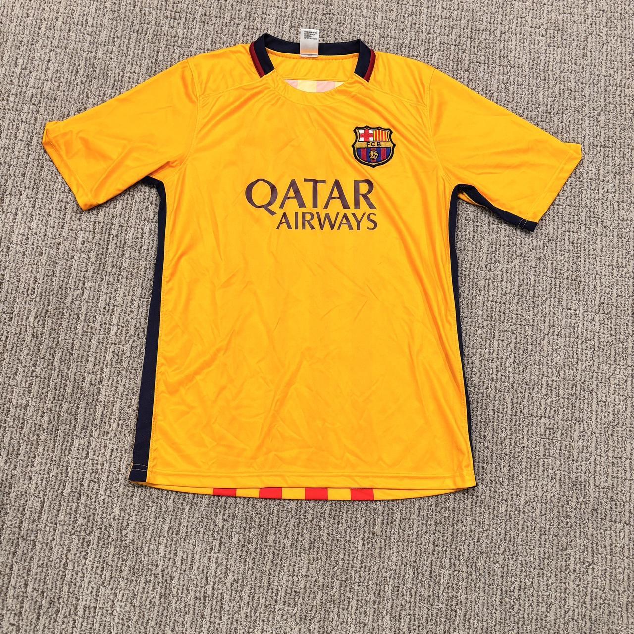 Y2K Barcelona Lionel Messi number 10 unicef yellow... | Depop
