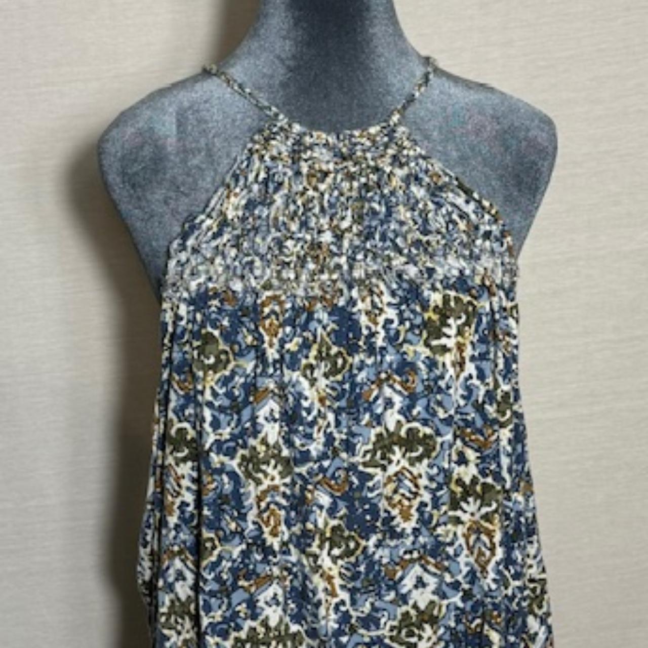 Cato blue floral knit sleeveless... - Depop