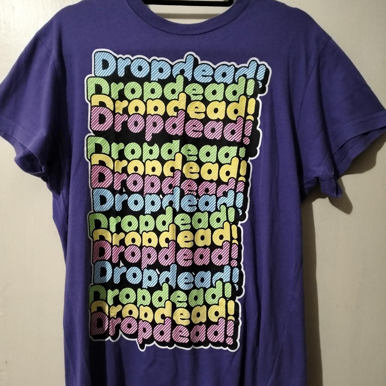 RARE Drop Dead Stacked Rainbow Logos t-shirt -... - Depop
