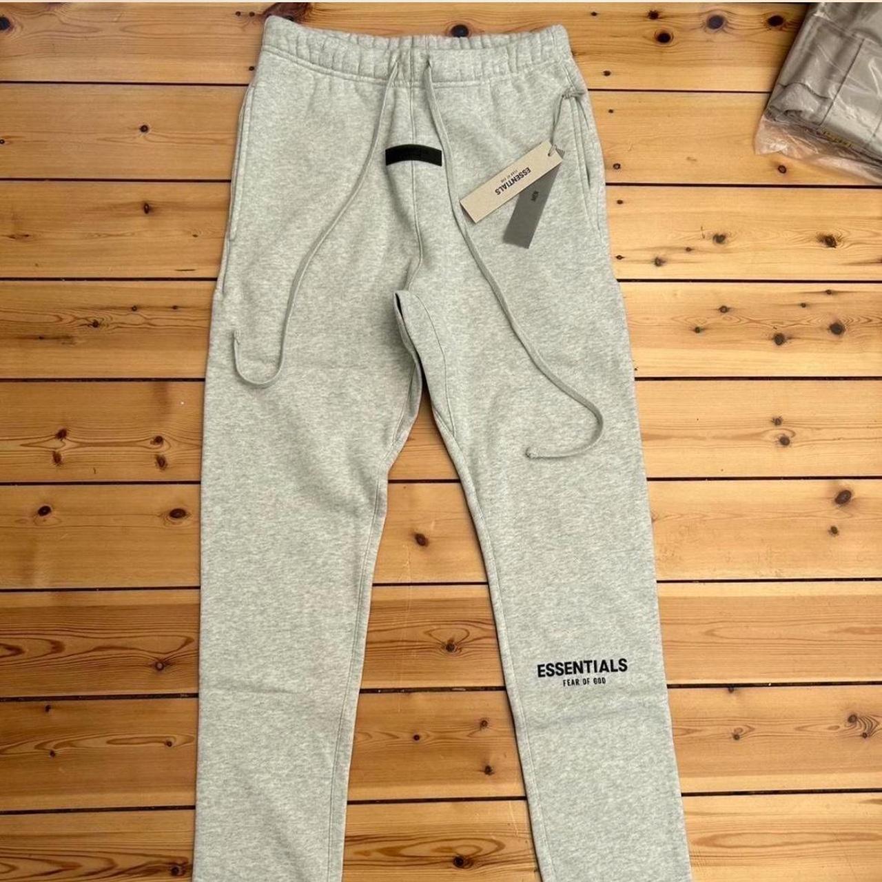 Essentials fear of god men’s grey sweatpants - Depop