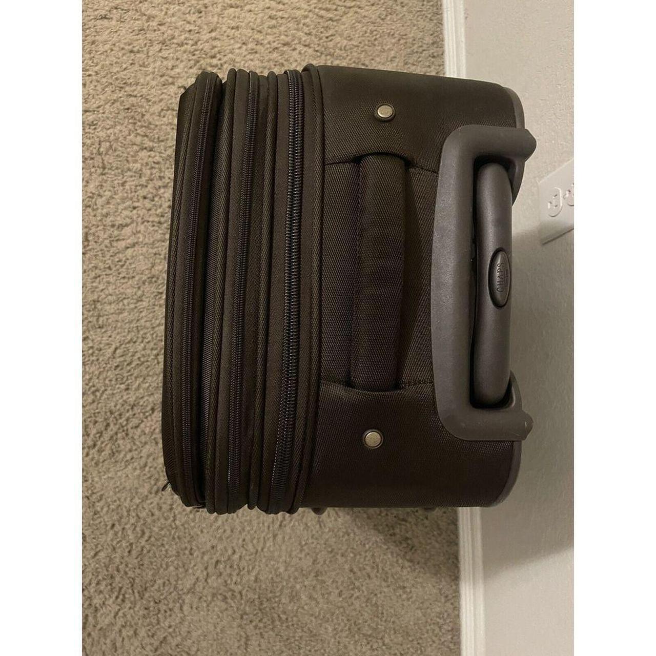 CHAPS Dark Brown Rolling Suitcase Luggage 24" X 14"... - Depop