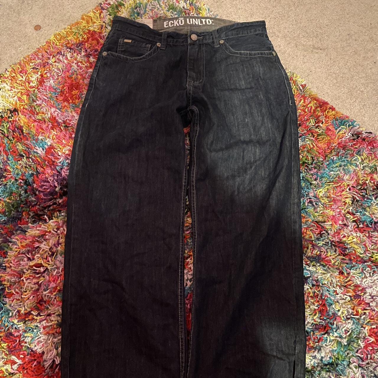 Ecko Unltd. blue baggy denim jeans. I love these... - Depop