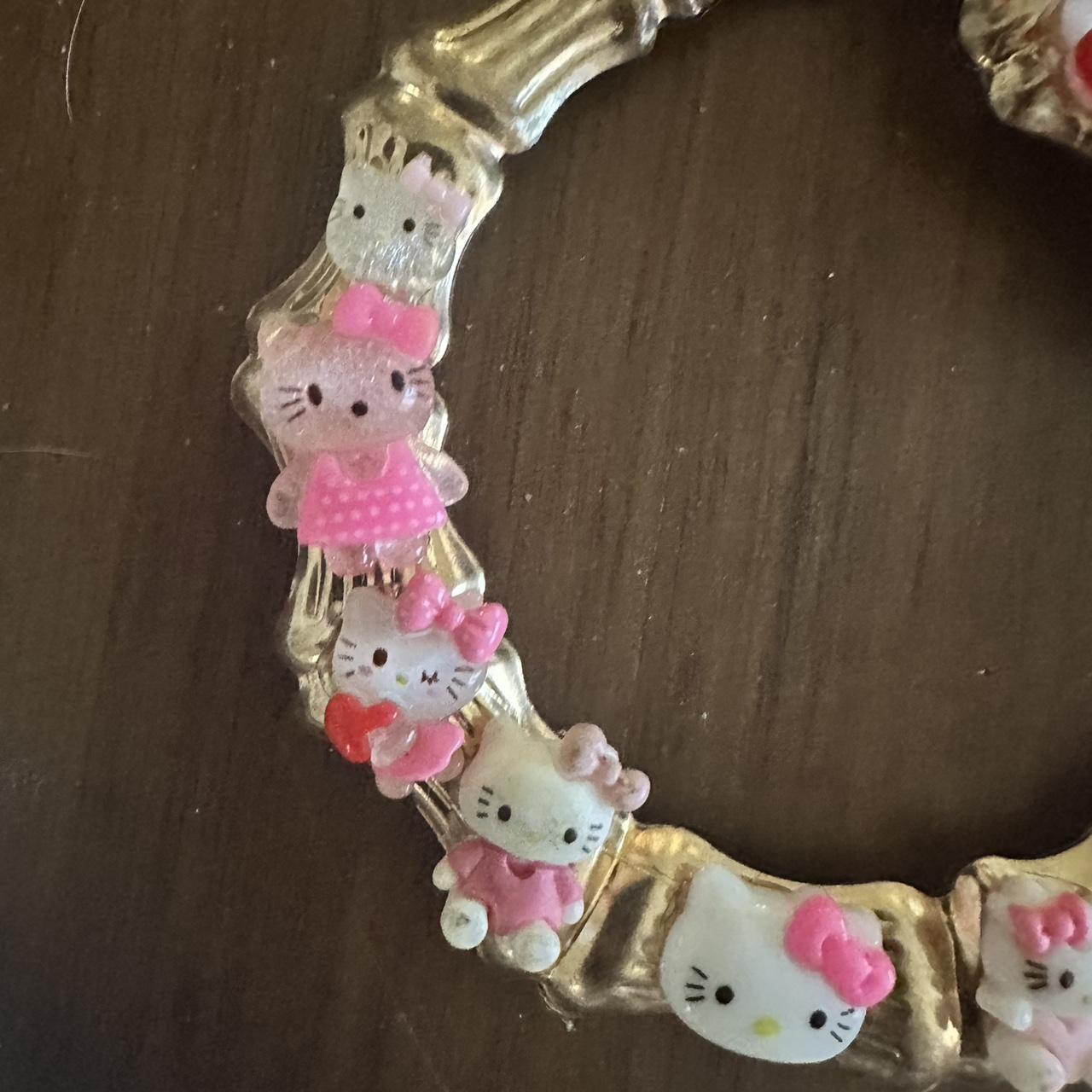 Large gold hello kitty hoops | Depop