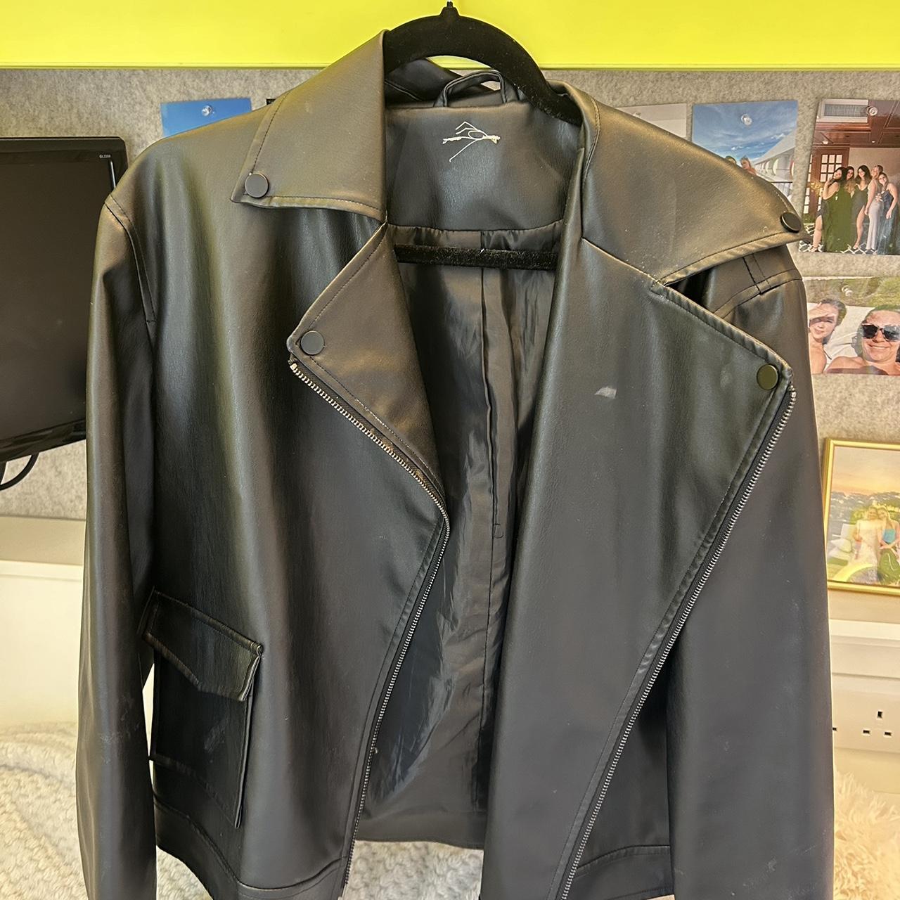 Princess polly black leather jacket - Depop