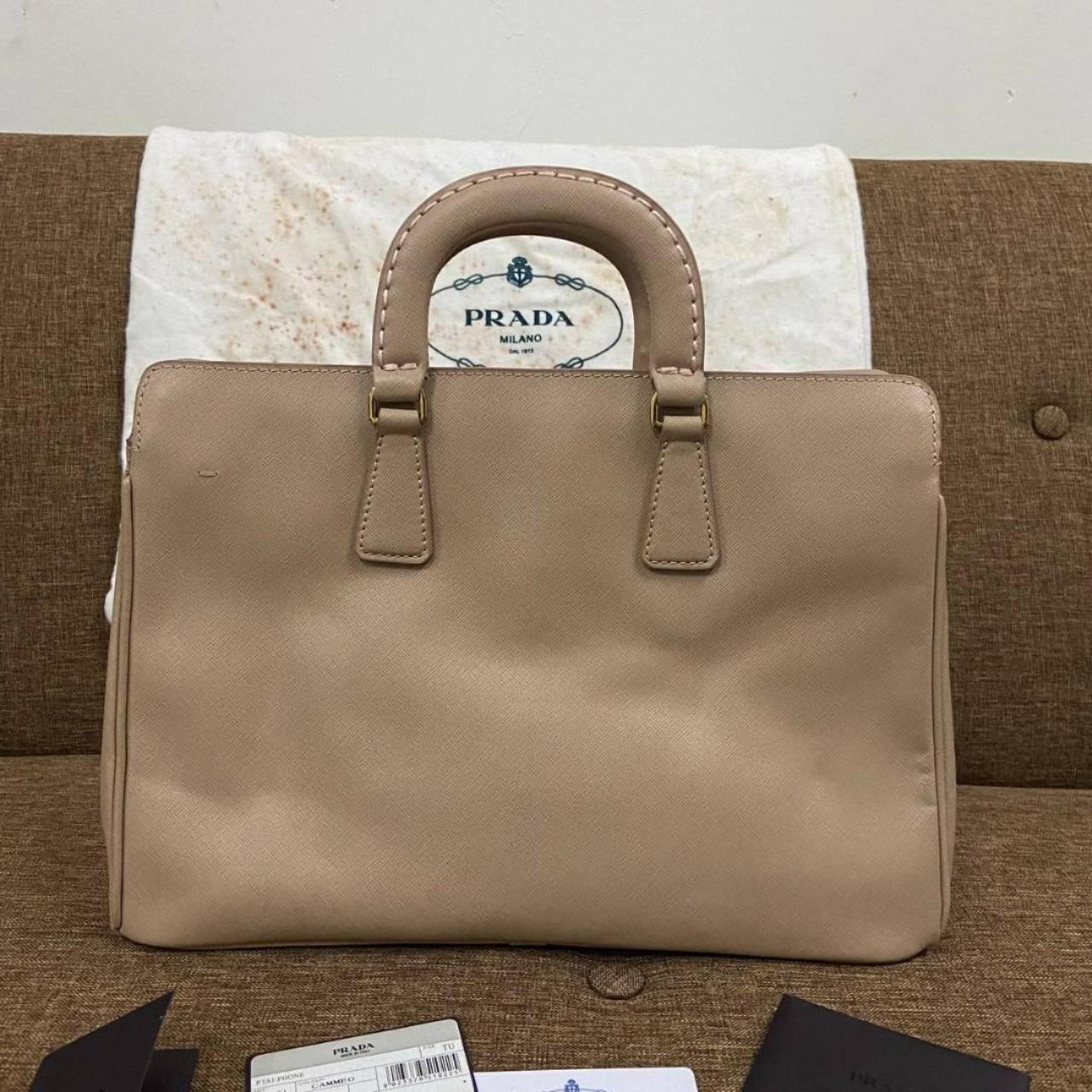 Prada women's orange bag Prada Saffiano Lux BN2061... - Depop